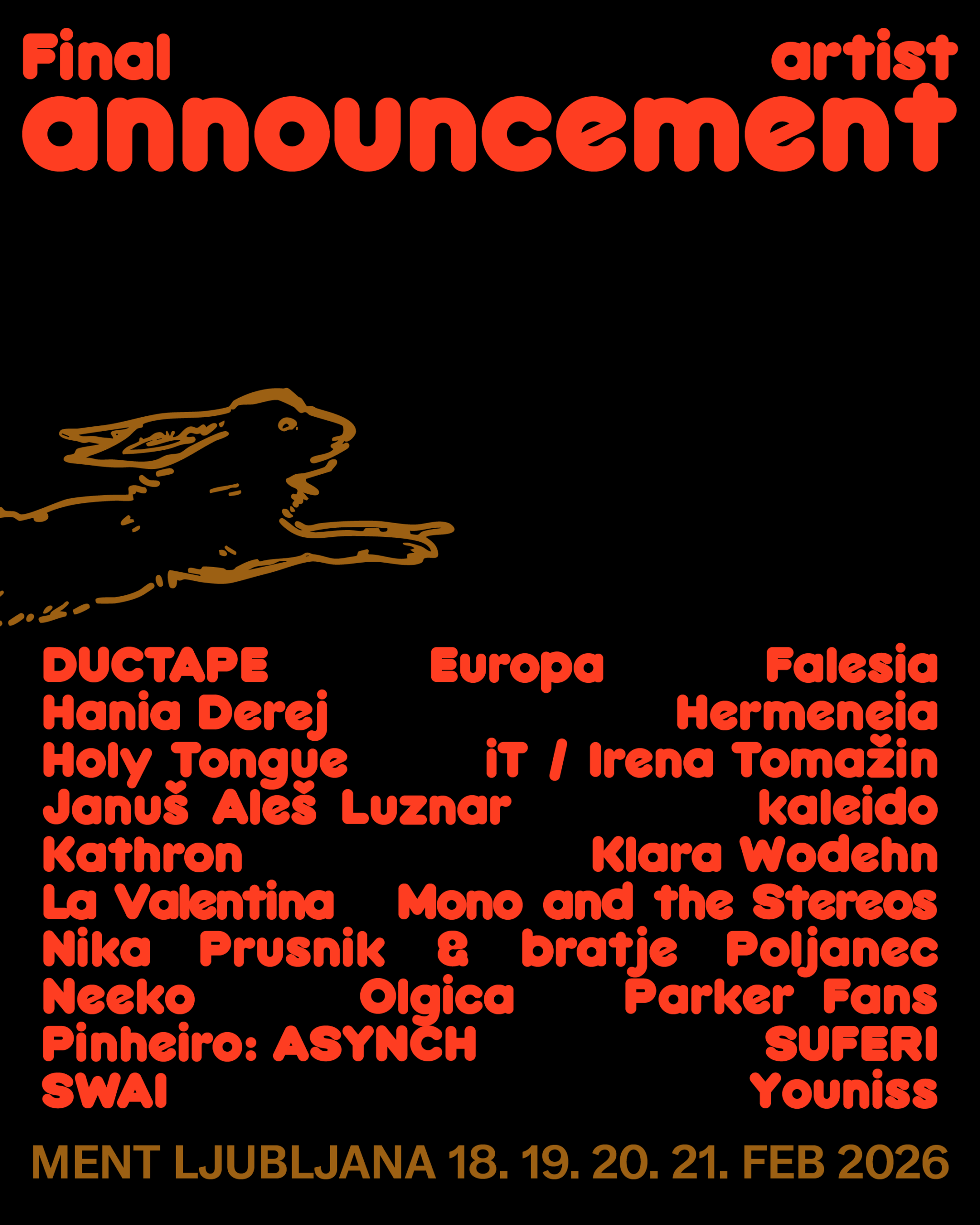 Final artist announcement - MENT